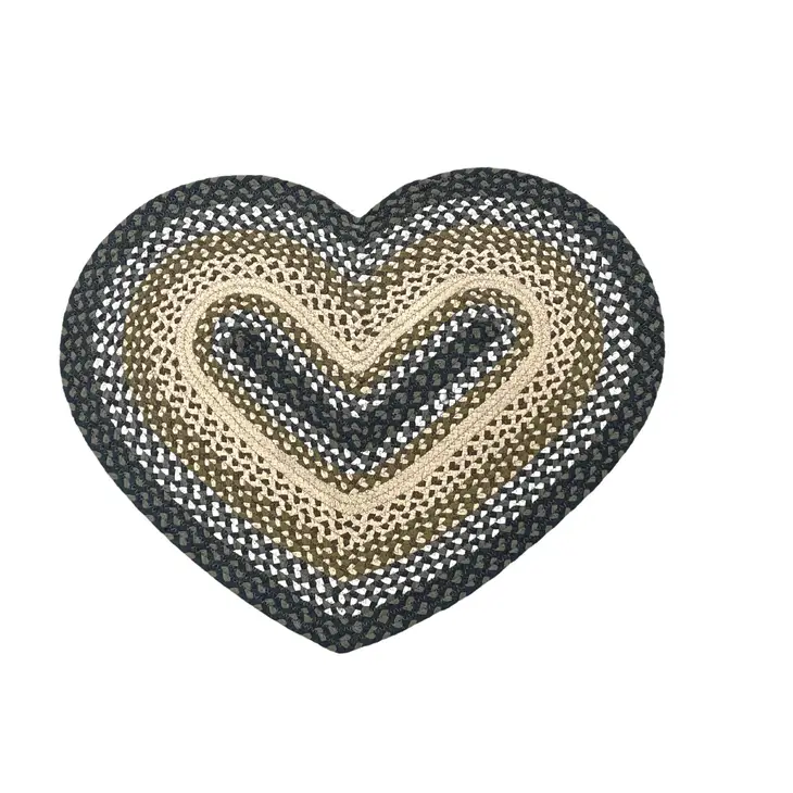 Ashwood_IHF Home Decor_Jute Braided Rug_Heart Shaped. 20"x30"